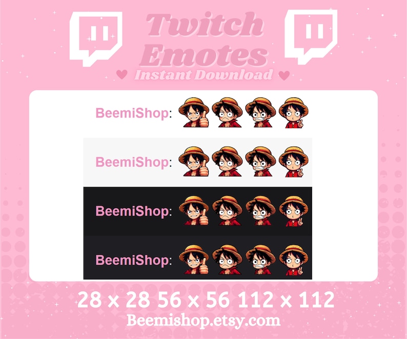 Twitch Emote Discord Emote Luffy Pirate Boy Emotes Lindo Twitch ...