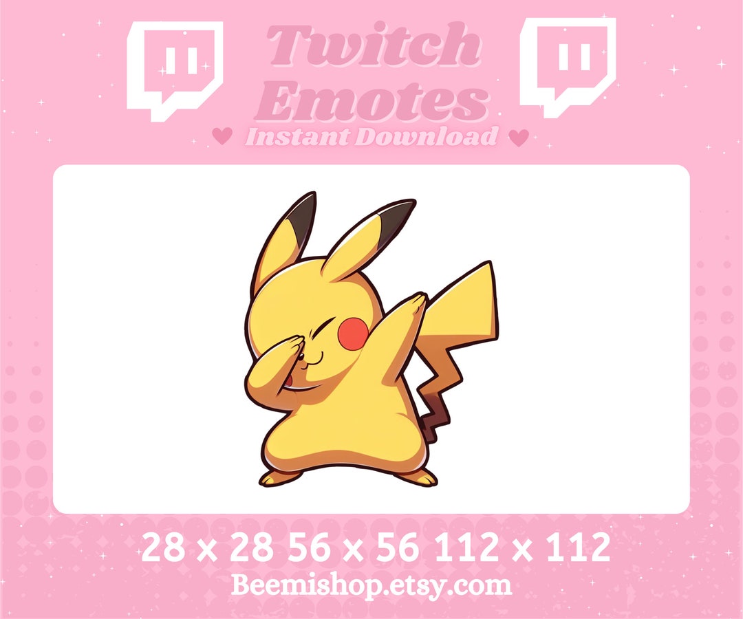 Twitch Discord Emote Cute Pokemon Pikachu Emotes Dab Server Kawaii ...