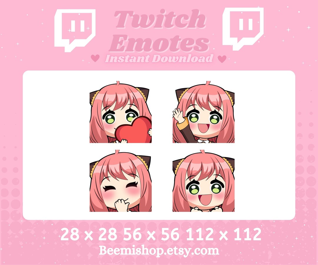 Anime Girl Anya Pack Set Love Heart Wave Giggle Happy Excited Cute ...