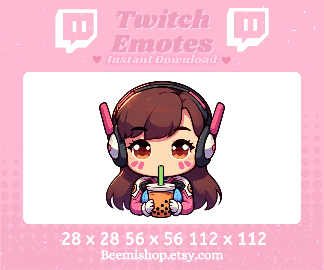Overwatch Dva Drinking Boba Tea Bubble Tea Gamer Girl Video Games Cute ...