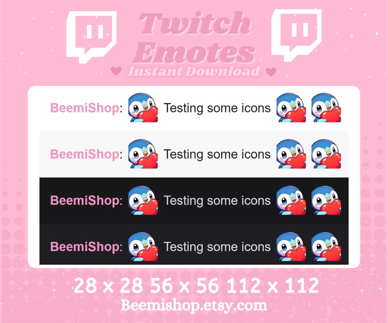 Twitch Discord Emote Pokemon Piplup Love Heart Emotes Game Youtube ...
