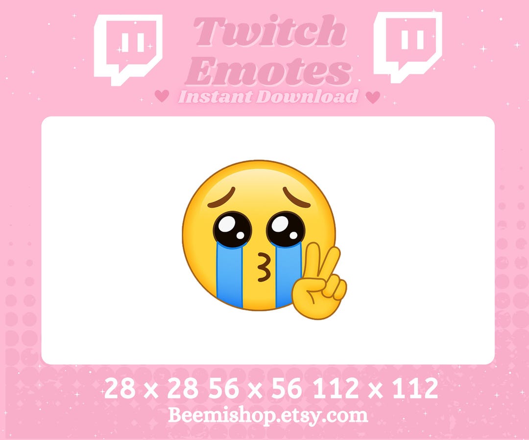 Crying Peace Twitch Discord Reaction Emote – Sad but Okay Mood Emote ...
