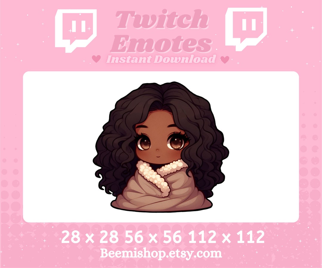 Chibi Black Girl Comfy Blanket Cozy Emote Emotes Twitch Discord Youtube ...