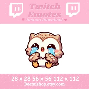 Owl Crying Sad Tears Upset Adorable Twitch Discord Emote Stream Animal ...