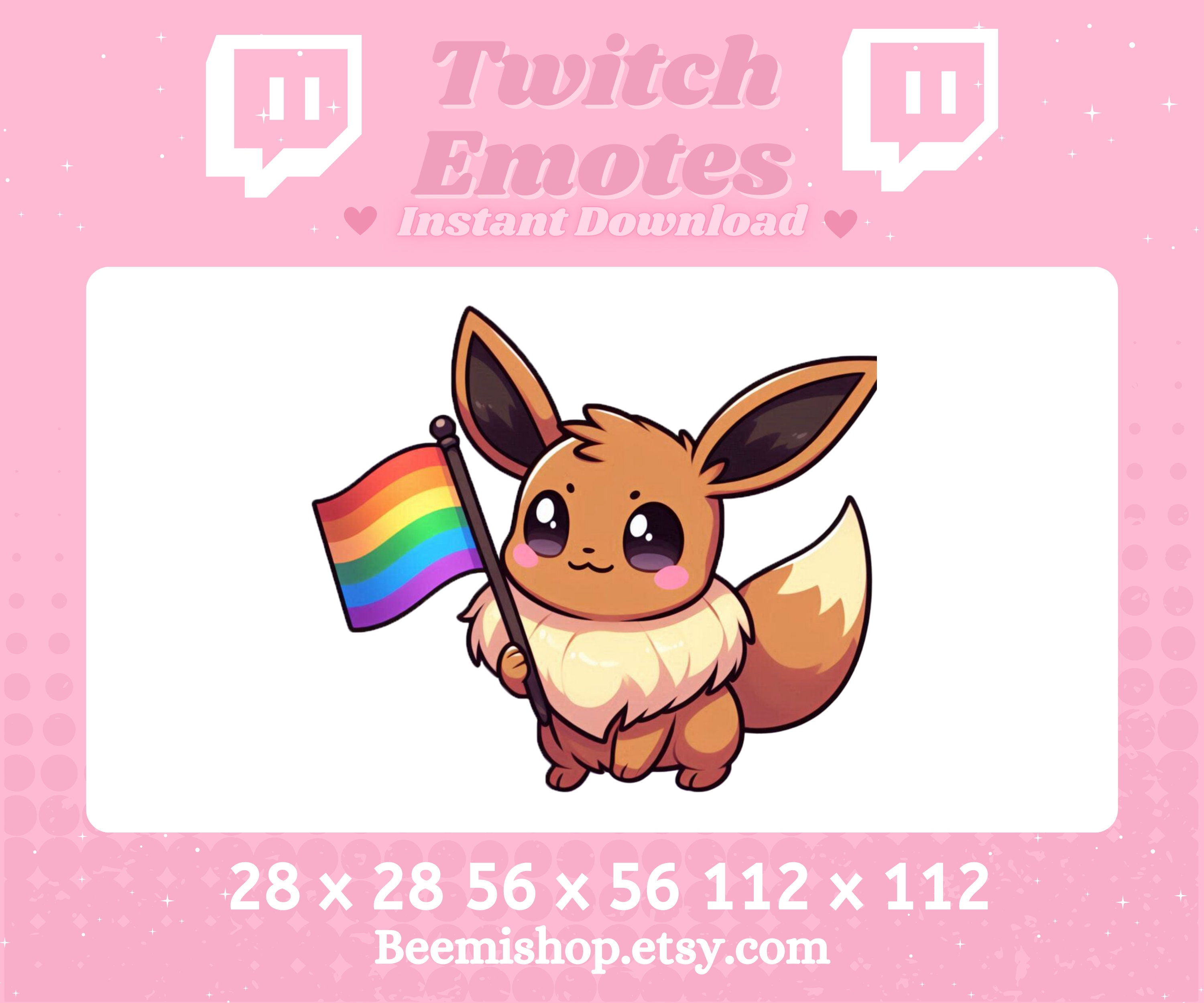 Eevee Holding A Pride Flag Happy Cute Kawaii Adorable Youtube Server ...