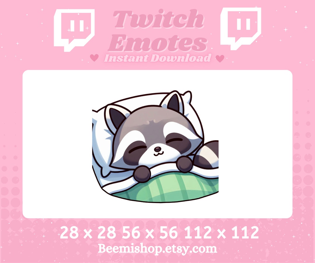 Raccoon Sleeping Bed Tired Sleepy Cute Twitch Youtube Kawaii Adorable ...
