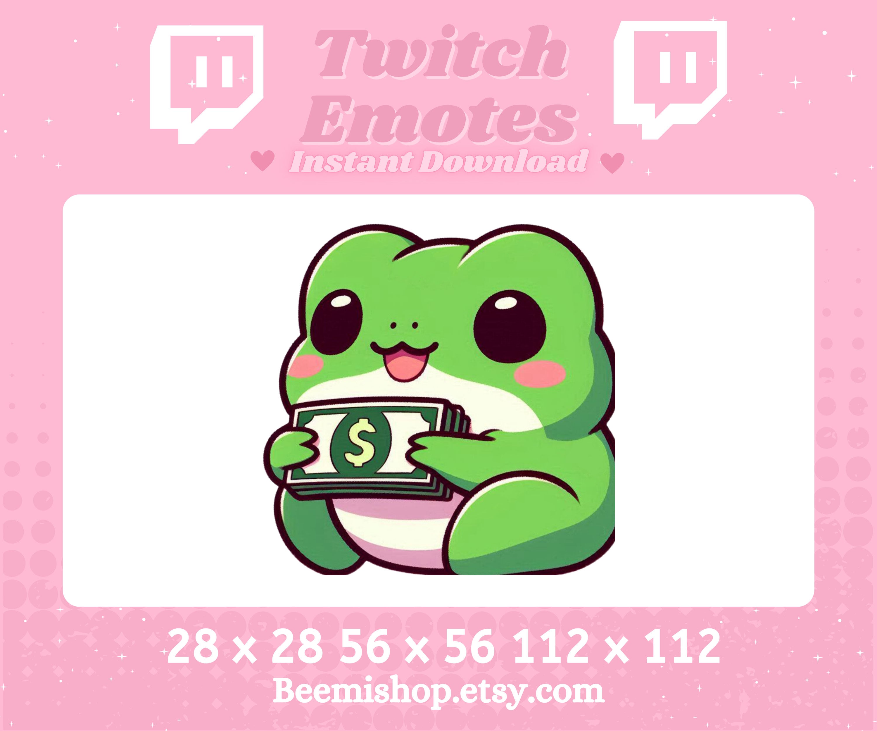 Frog Holding Money Cash Donation Gift Happy Adorable Twitch Discord ...