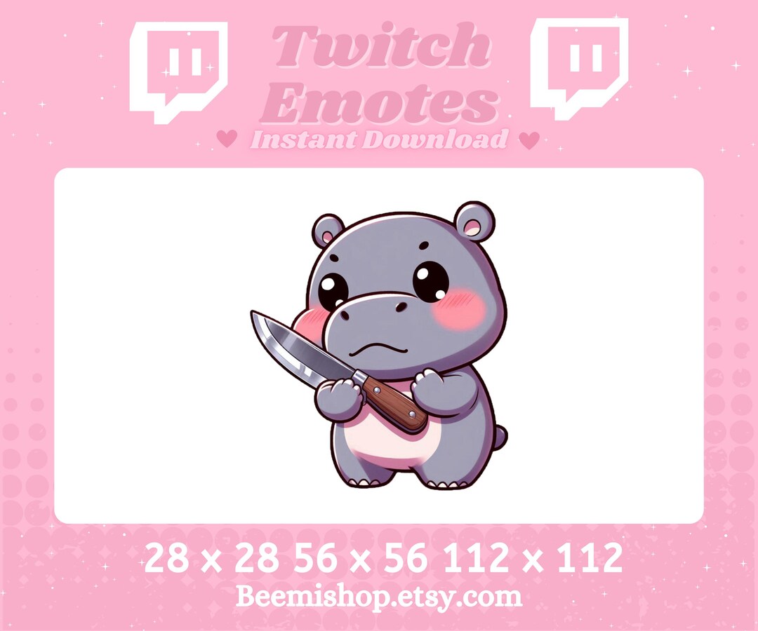 Hippo Knife Scary Dangerous Evil Angry Mad Adorable Twitch Discord ...