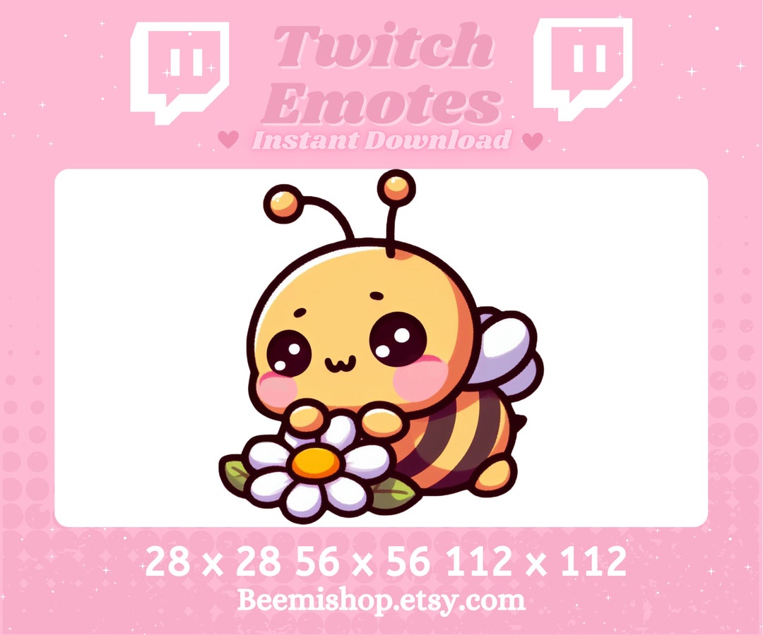 Twitch Discord Emote Cute Bee Emotes Smelling Flower Kawaii Adorable ...