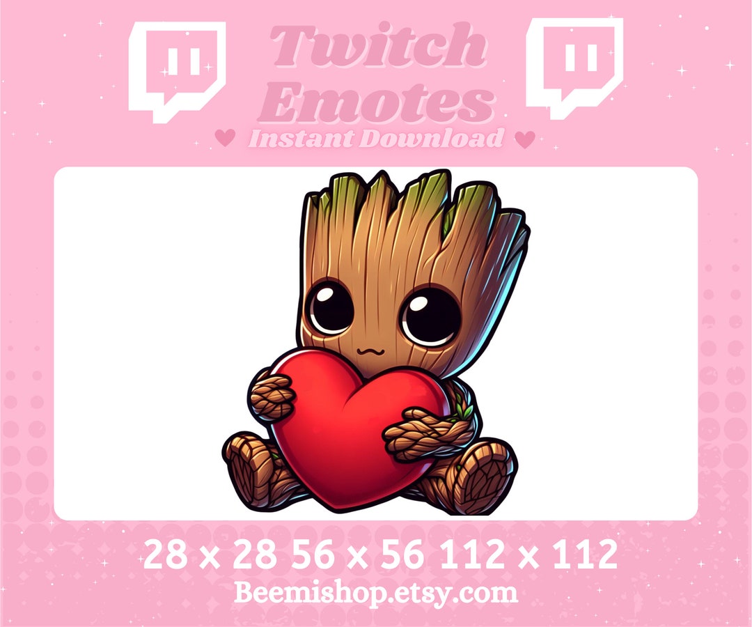 Twitch Discord Emote Baby Groot Emotes Serveur de coeur d'amour mignon ...