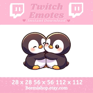 Cute Penguin Hug Cuddle Bestfriends Lover Animal Cozy Comfy Twitch ...