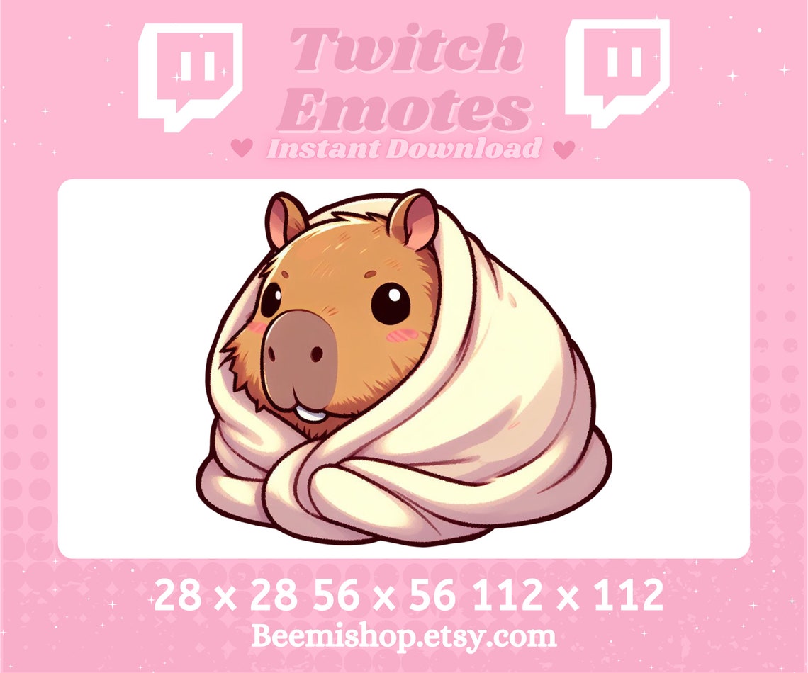 Twitch Discord Emote Capybara Animal Emotes Blanket Blankies Comfy ...