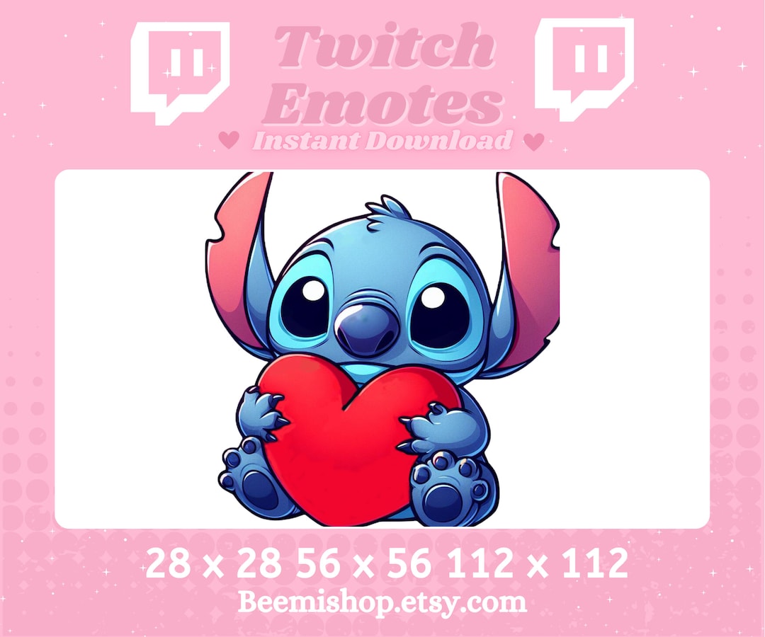 Emote de Discord de Twitch Emotes lindos de Stitch Corazón de amor ...