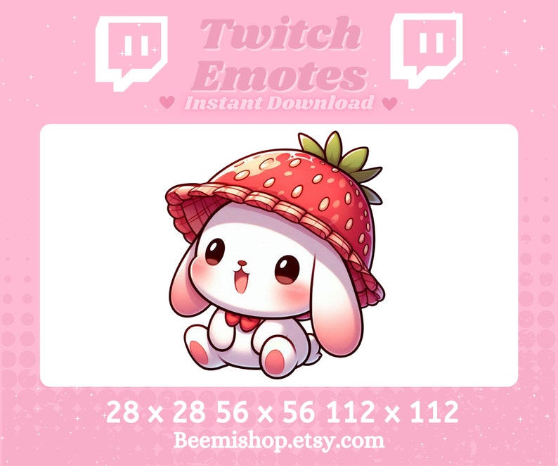 White Strawberry Bunny Hat Sit Happy Summer Animal Adorable Youtube ...