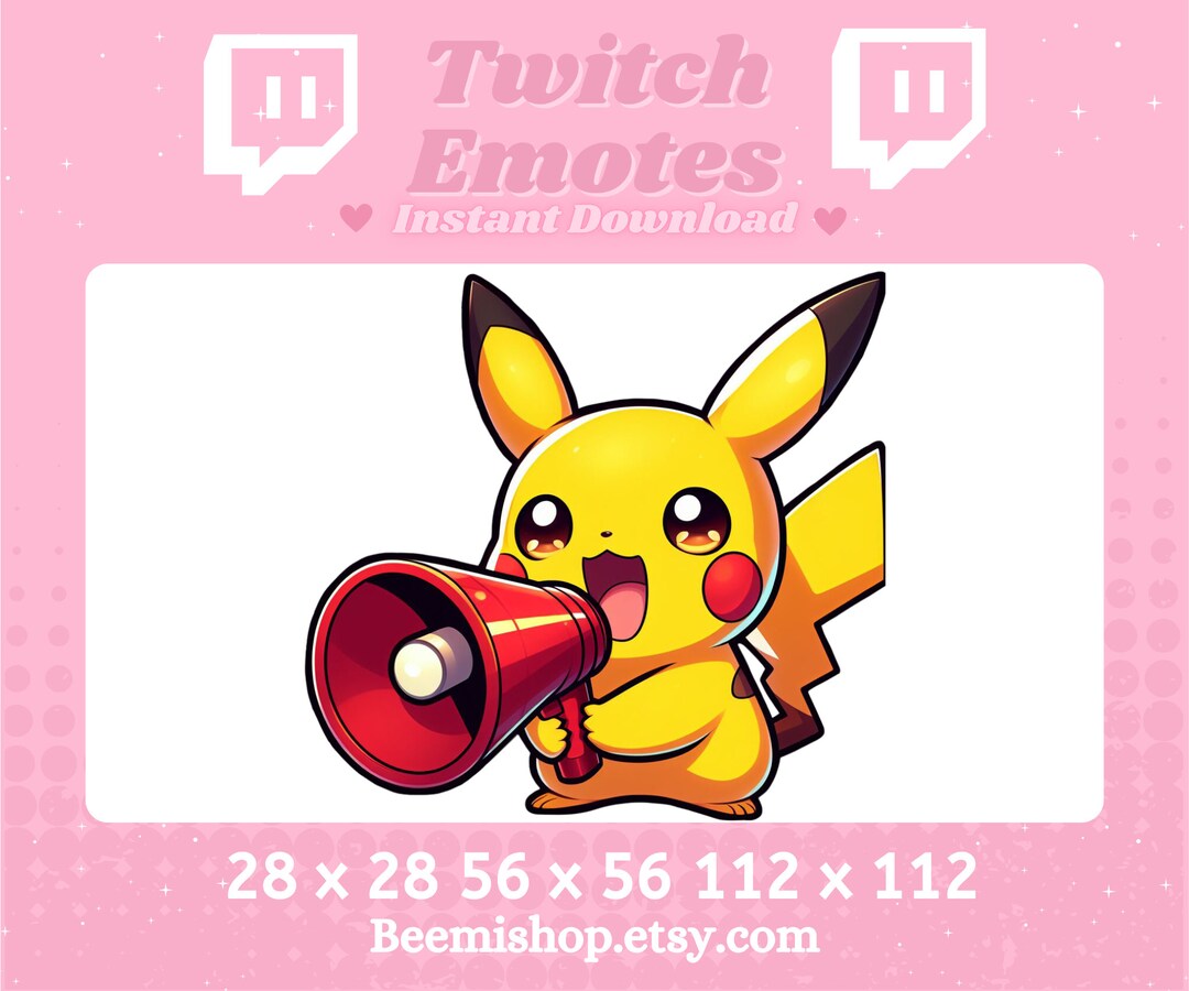 Twitch Discord Emote Cute Pokemon Pikachu Emotes Megaphone Scream ...