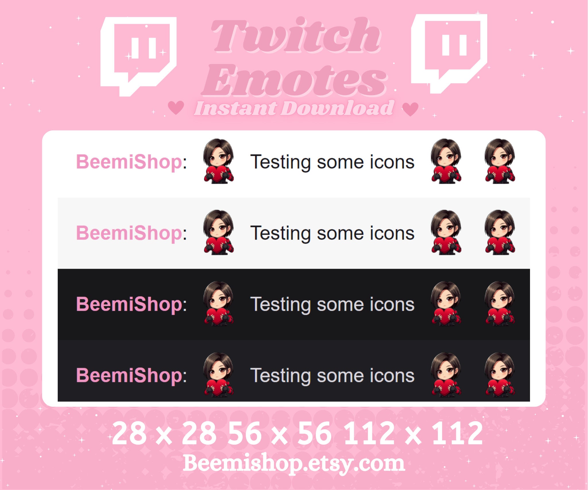 Twitch Discord Emote Cute Chibi Ada Wong Resident Evil Emotes Video ...