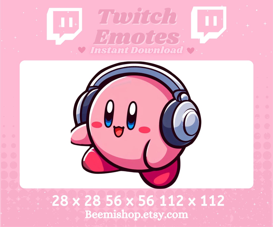 Twitch Discord Emote Cute Kirby Emotes Vibe Dance Listening to Music ...