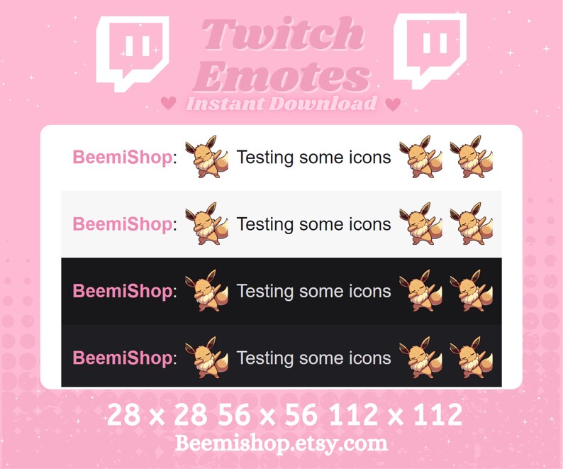 Twitch Discord Emote Cute Pokemon Eevee Emotes Dab Server Kawaii ...