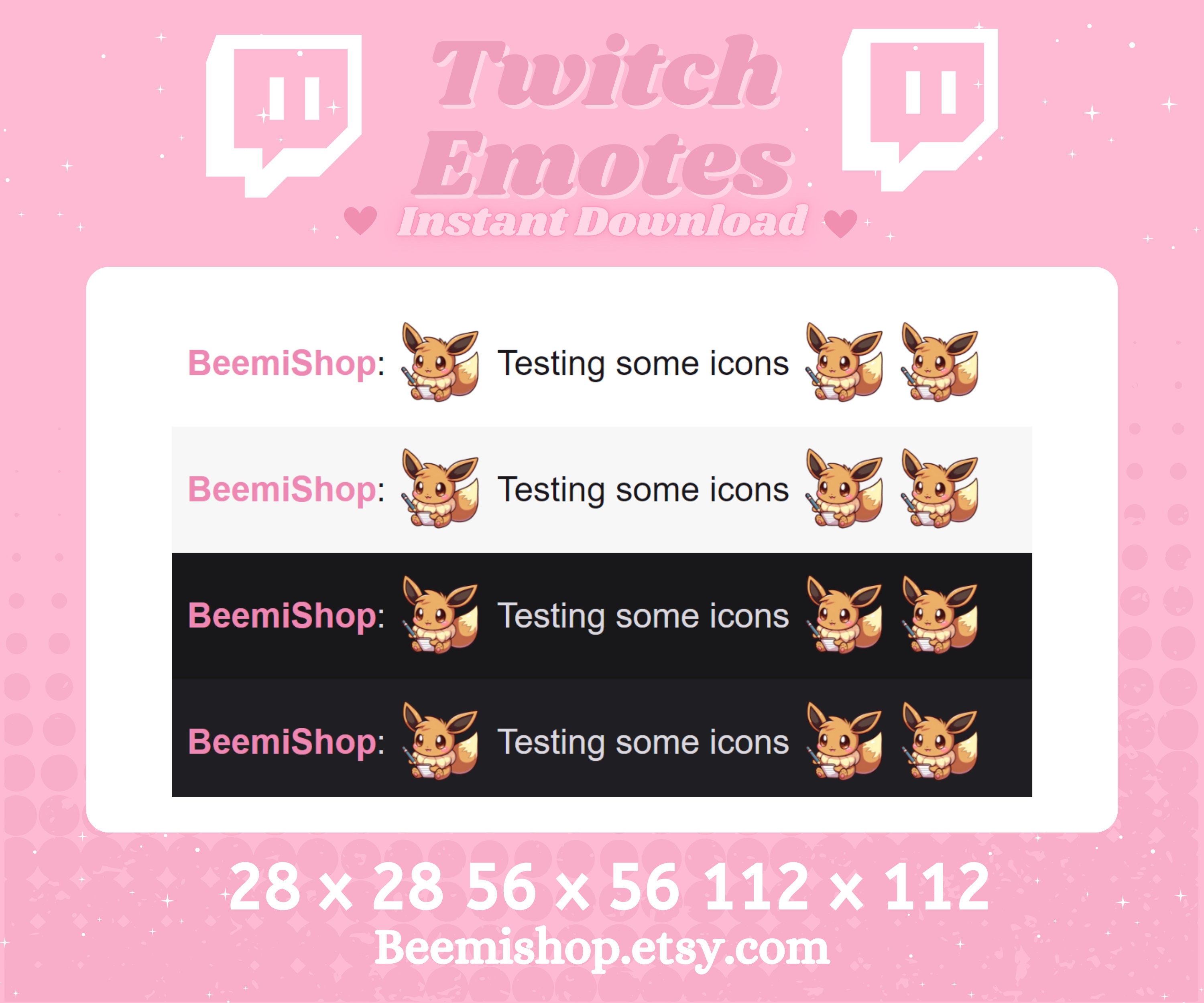 Twitch Discord Emote Cute Pokemon Eevee Taking Notes Smart Noted Emojis ...