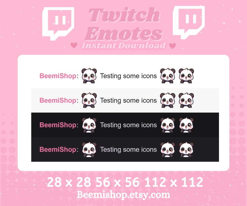 Flirty Panda Winky Face Kawaii Adorable Twitch Discord Emote Stream ...