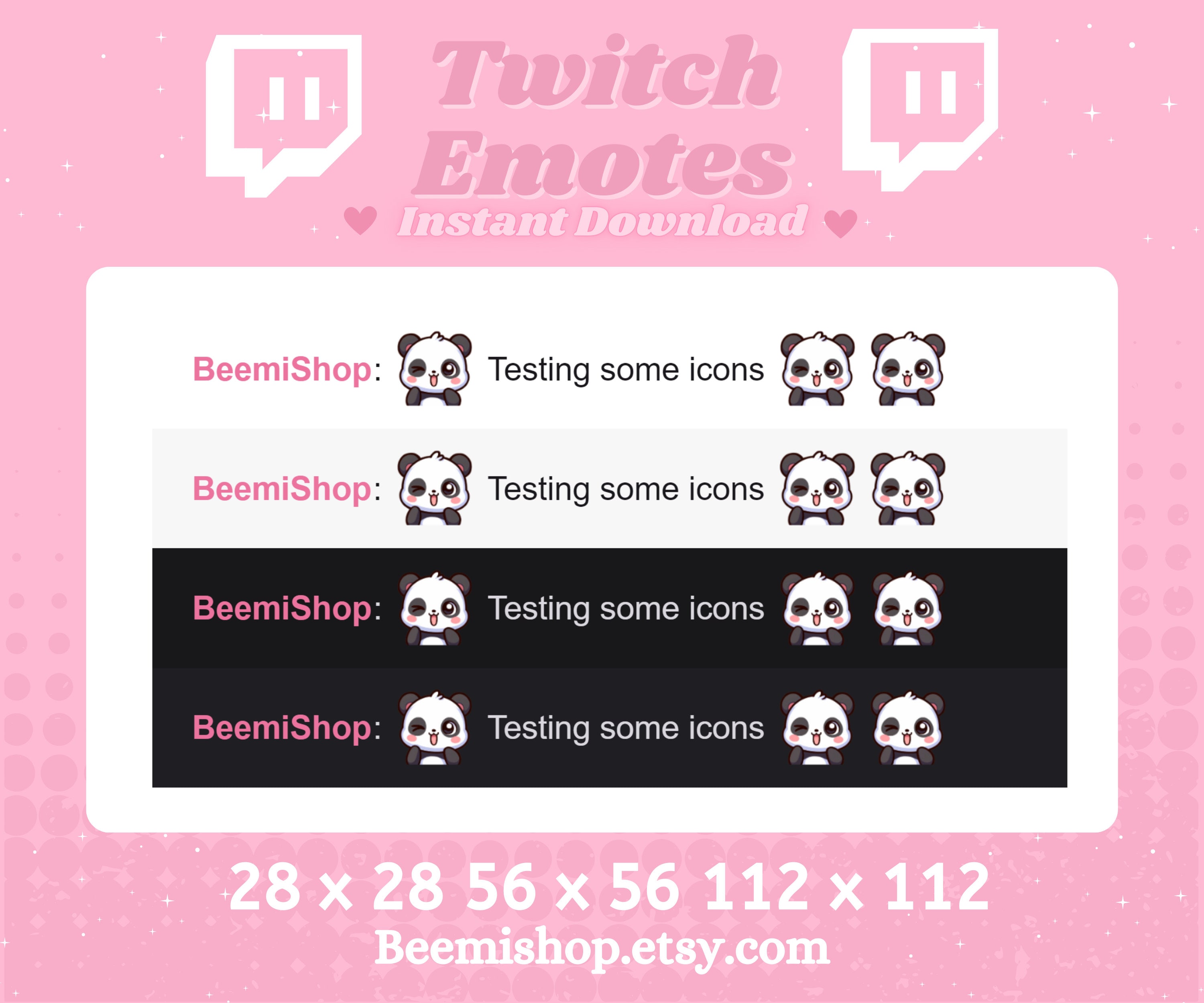 Flirty Panda Winky Face Kawaii Adorable Twitch Discord Emote Stream ...