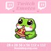 Frog Eating Pizza Food Yummy Kawaii Happy Adorable Twitch Discord Emote ...