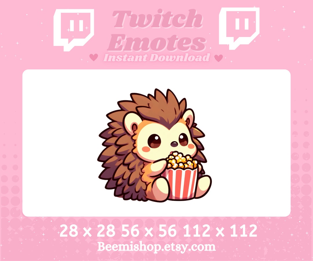 Hedgehog Eating Popcorn Drama Movie Funny Adorable Twitch Discord Emote ...
