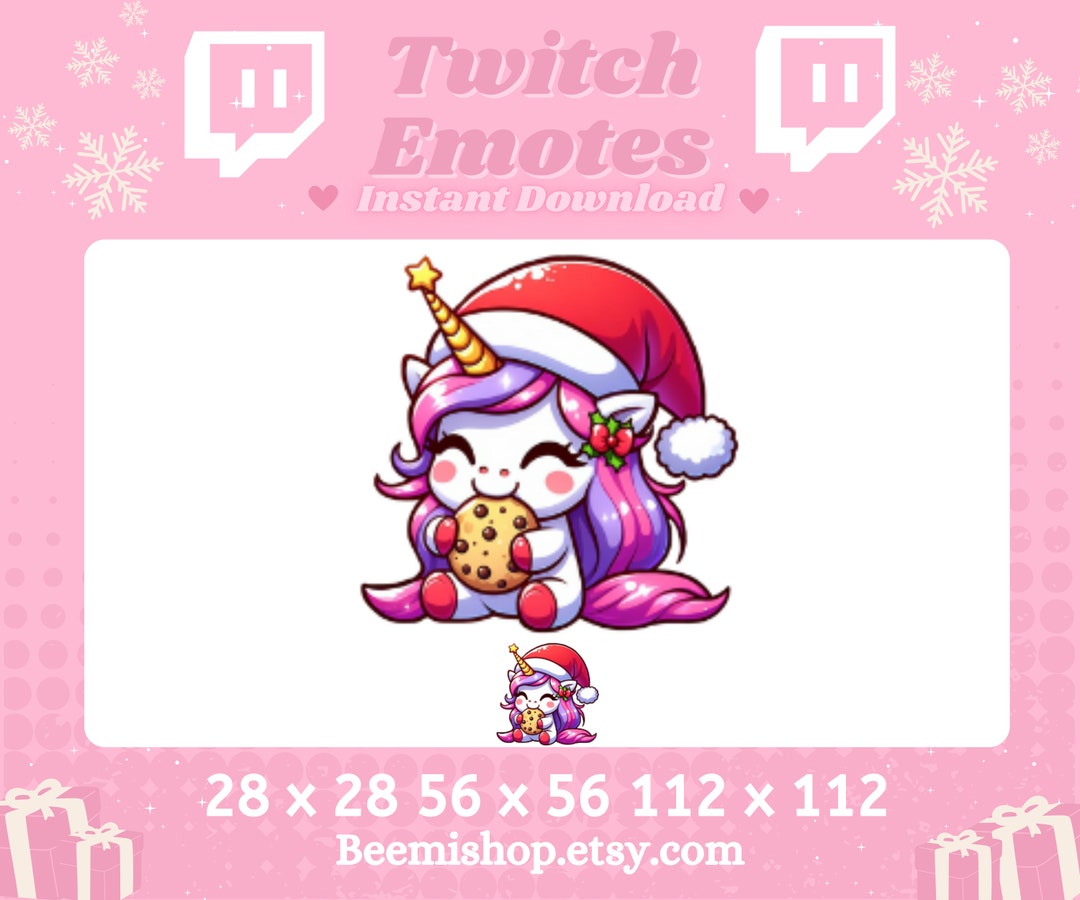 Twitch Emotediscord Emotechristmasunicorn Emotes Emote Eating ...