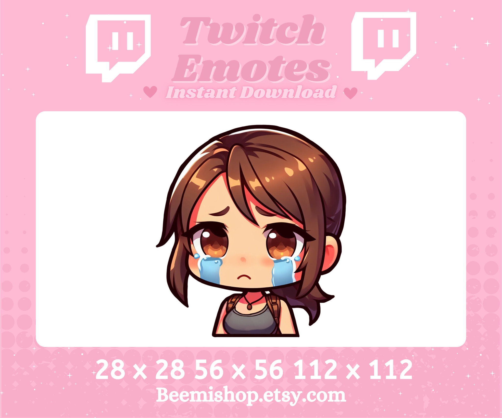 Twitch Discord Emote Cute Chibi Lara Croft Tomb Raider Emotes Sad ...