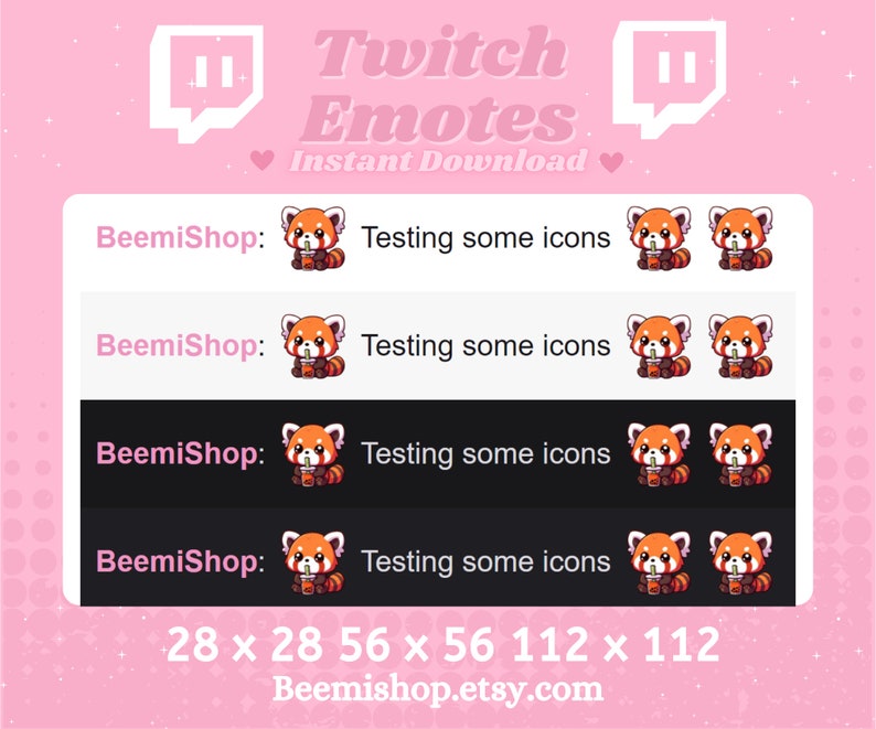 Twitch Discord Emote Cute Red Panda Emotes Drinking Boba Tea Slurp ...