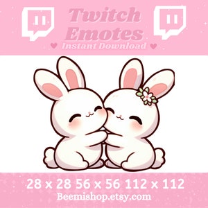 Twitch Emotes Discord Emote Bunny Rabbit Emotes Love Cozy Cuddle Hug ...