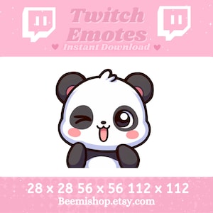 Flirty Panda Winky Face Kawaii Adorable Twitch Discord Emote Stream ...