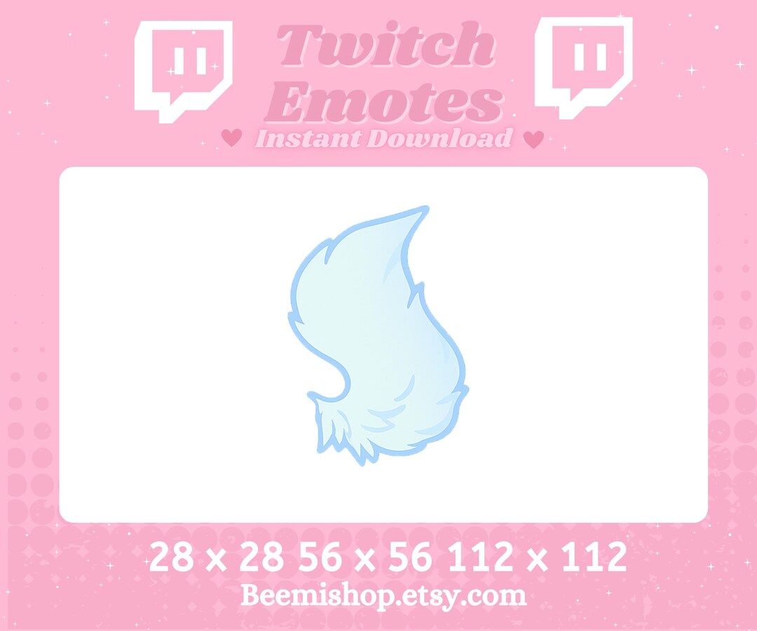 Blue Pastel Flame Tail Twitch Discord Emote – Cute Kitsune Spirit Fire ...