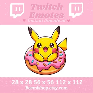 Pikachu in a Donut Happy Cute Kawaii Adorable Youtube Server Stream ...