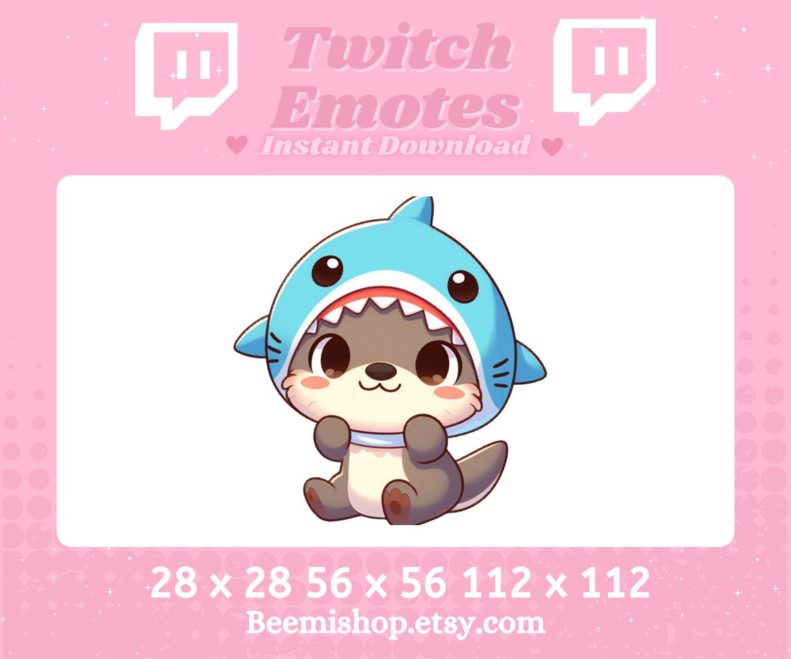 Brown Otter Wearing Shark Hat Nyah Funny Meme Adorable Twitch Discord ...