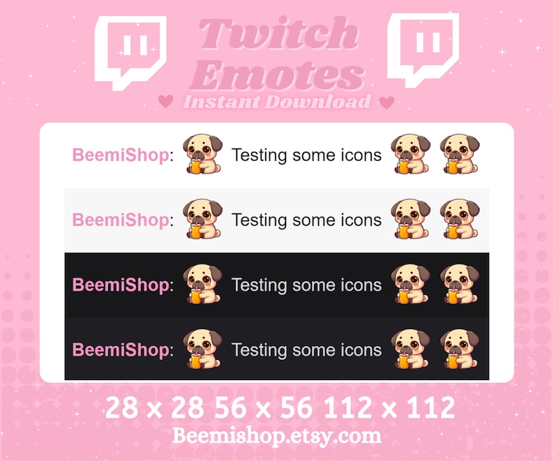 Twitch Discord Emote Pug Dog Animal Emotes Drinking Juice Slurp Drink ...