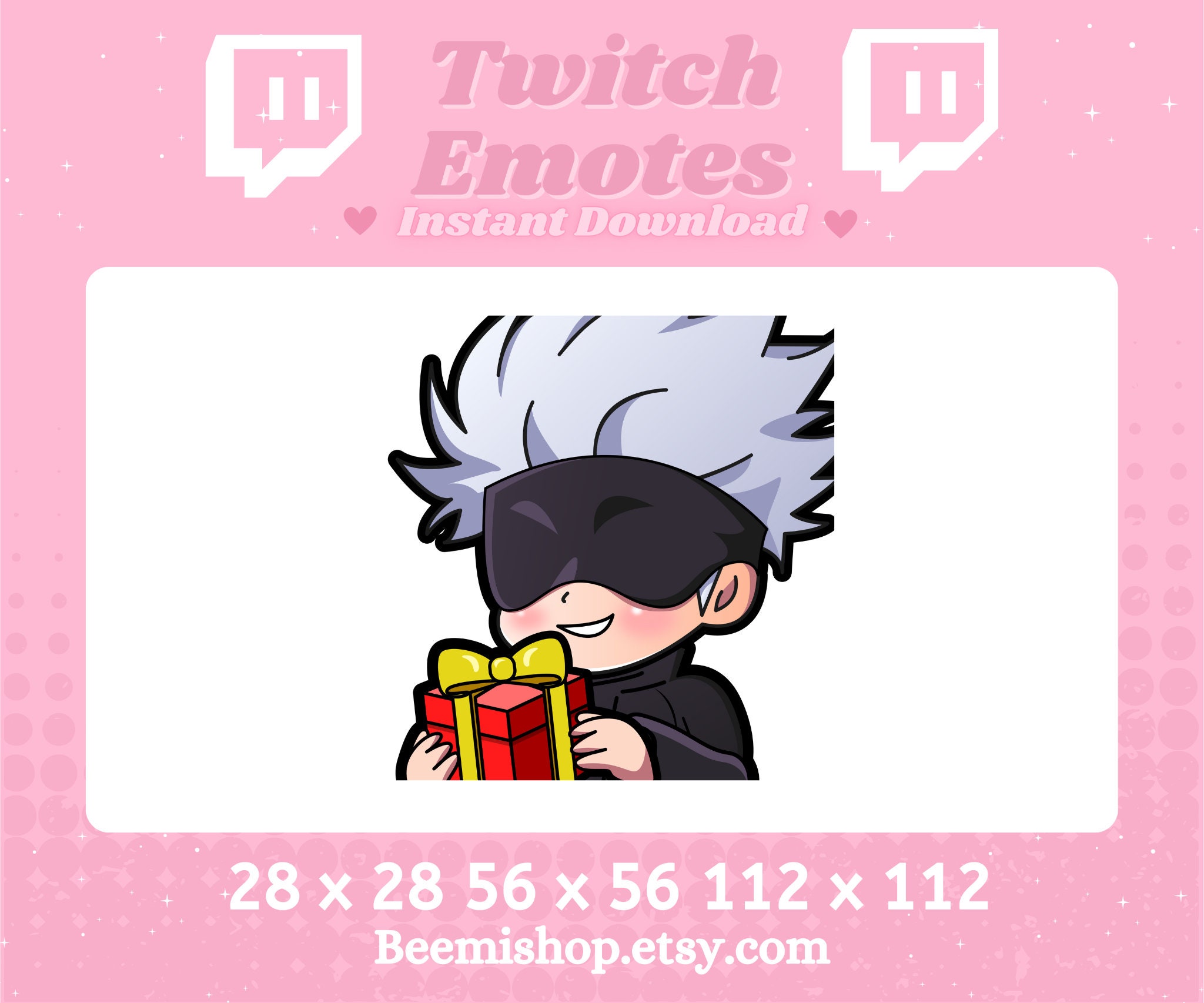 Cute Chibi Gojo Satoru Anime Holding A Gift Blindfold Adorable Youtube ...