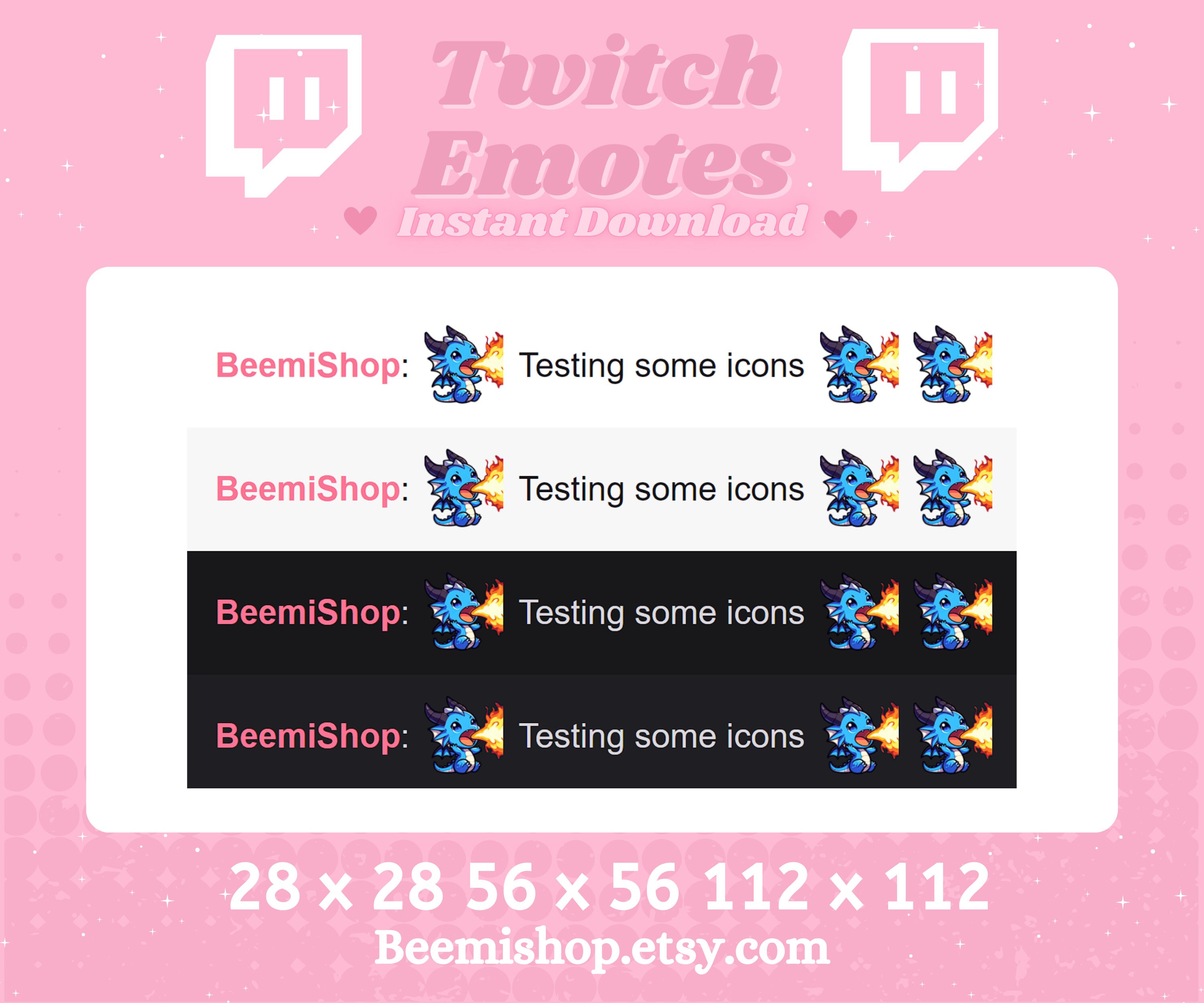 Blue Dragon Spitting Fire Kawaii Attack Adorable Anime Twitch Discord ...