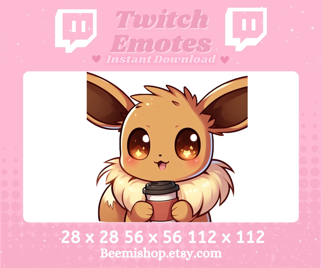 Twitch Emote Discord Emote Eevee Coffe Addict Pokemon Cute Twitch ...
