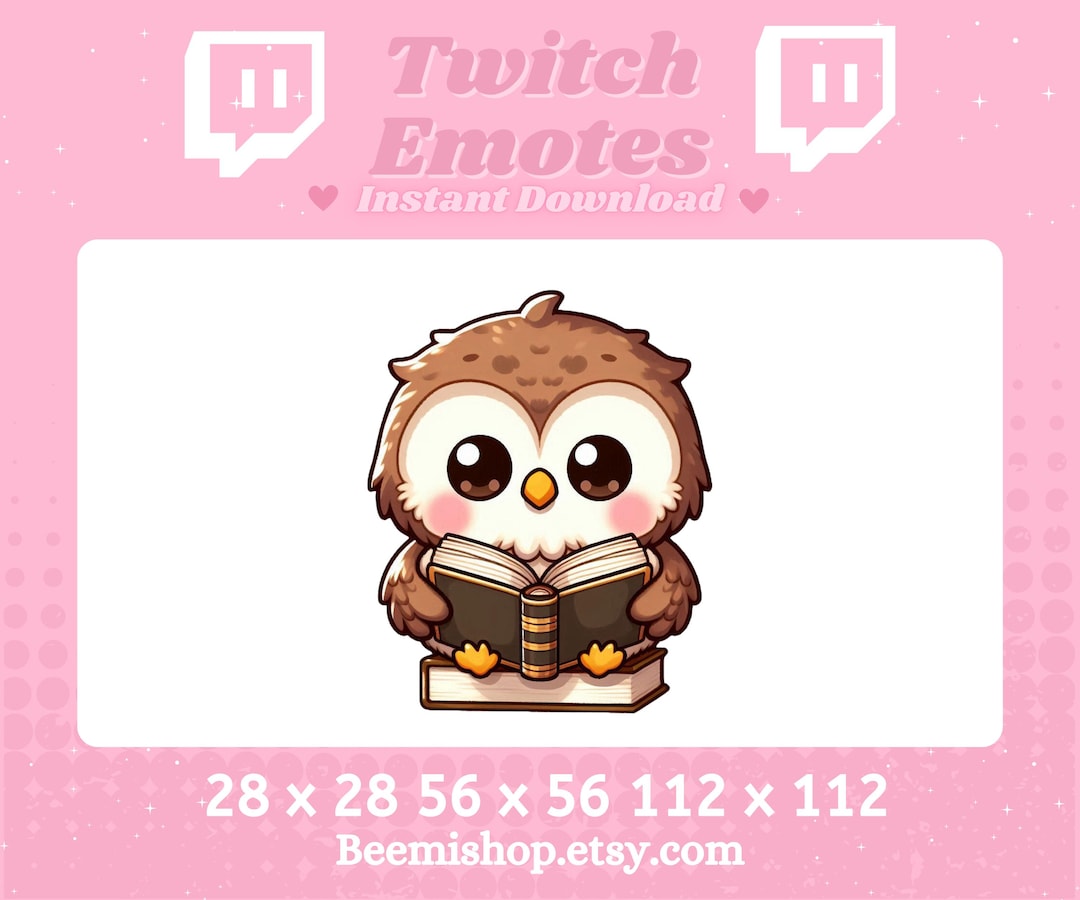 Owl Reading A Book Smart Nerd Comfy Cozy Happy Adorable Twitch Discord ...