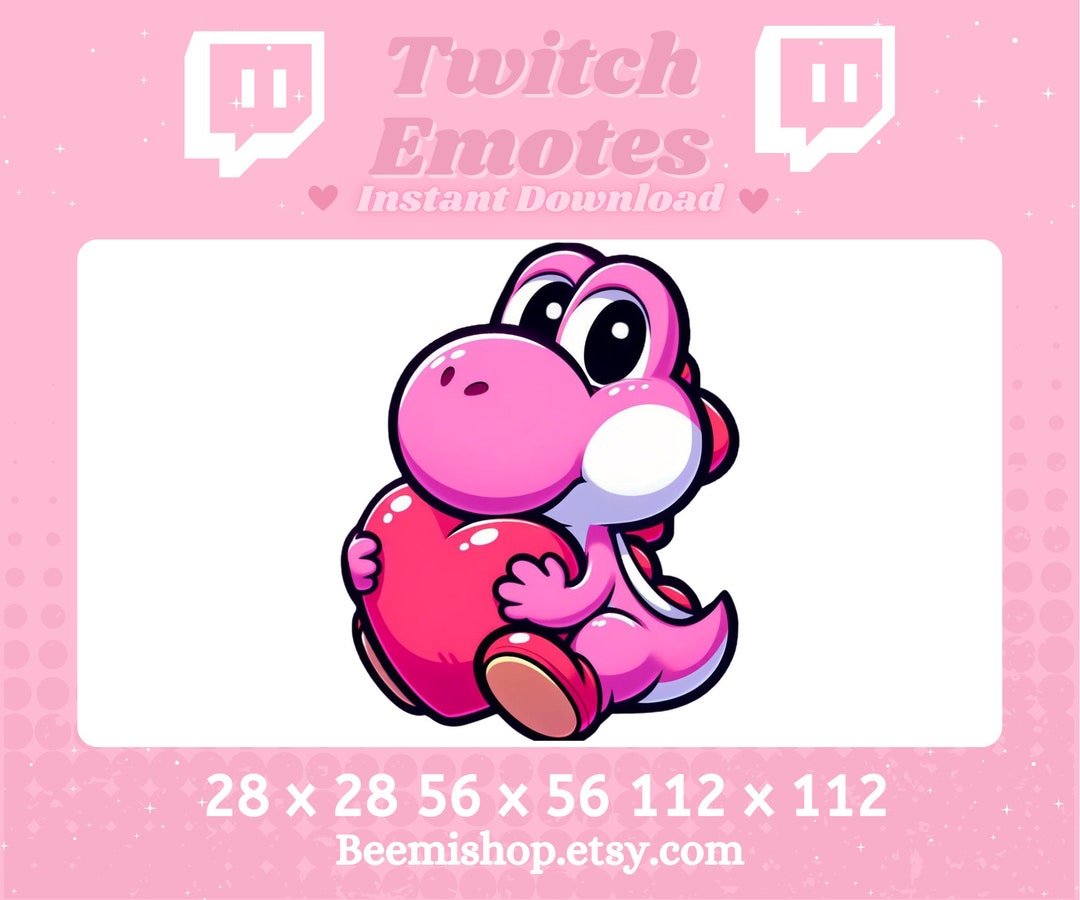 Twitch Discord Emote Yoshi Pink Super Mario Cute Twitch Adorable ...