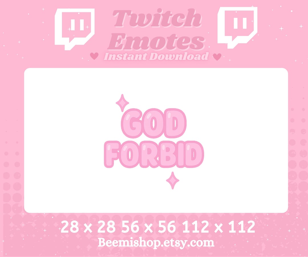 GOD FORBID Twitch Discord Emote – Funny Pink Text Emote for Streamers ...