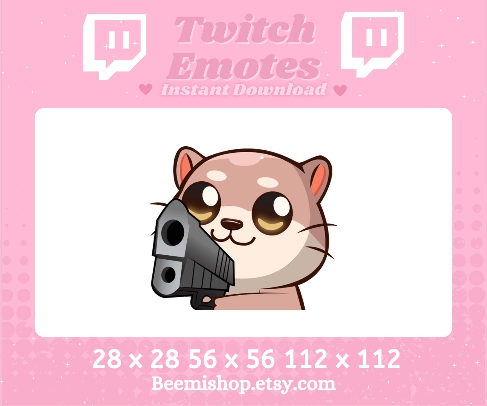 Cute Chibi Otter Gun Evil Scary Adorable Discord Youtube Server Funny ...