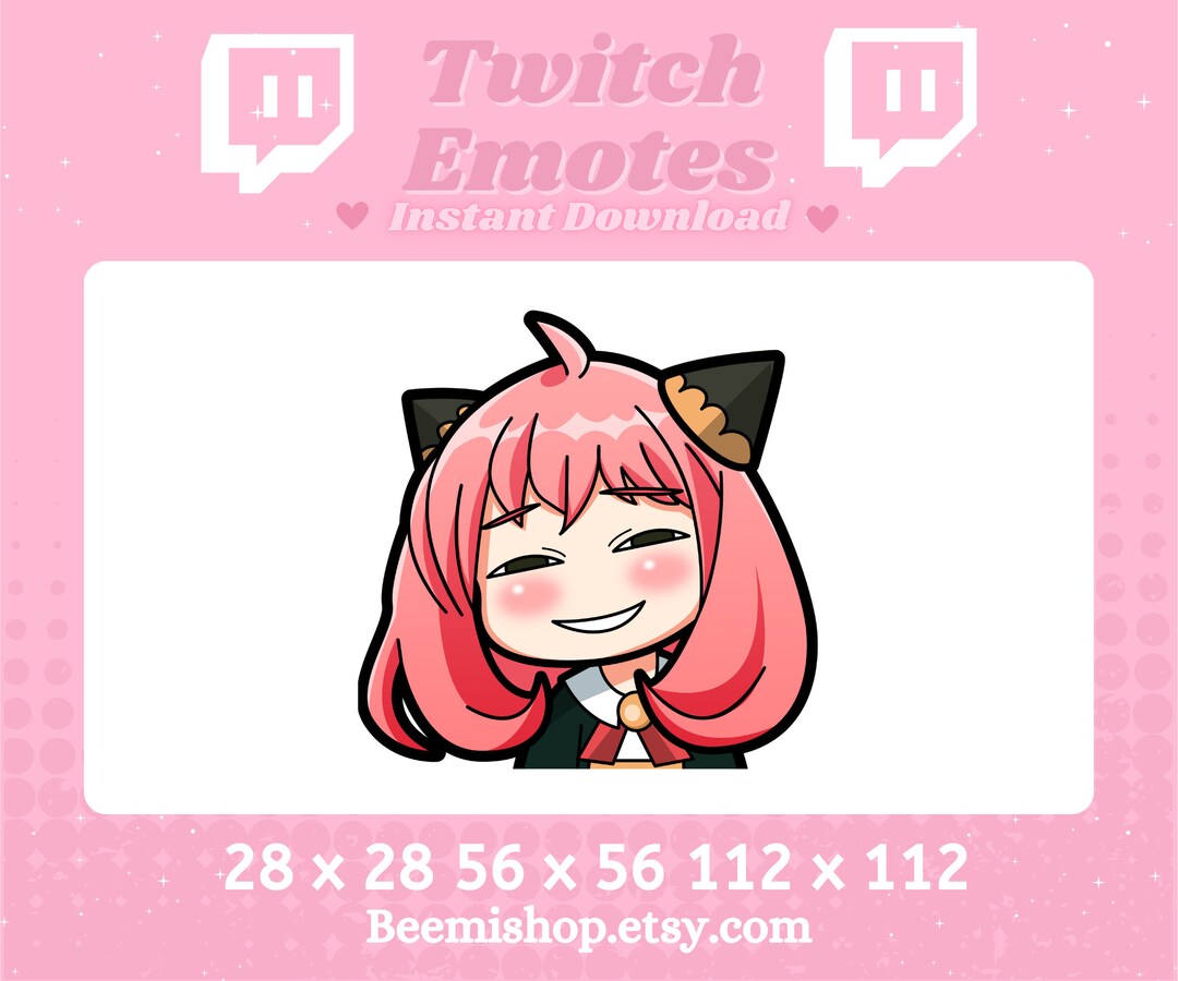 Twitch Discord Emote Cute Chibi Anya Anime Emotes Smirk Smile Happy ...