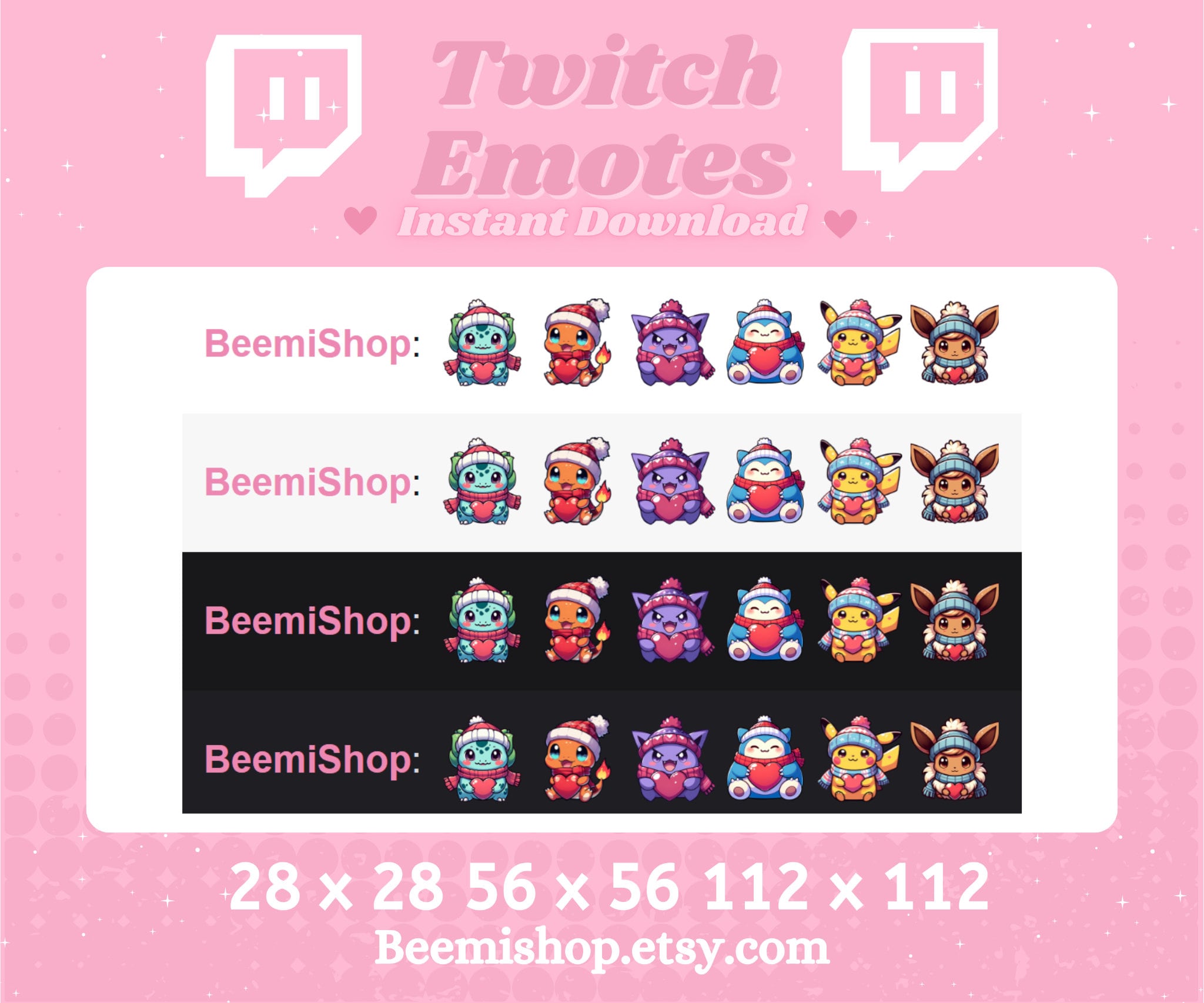 Twitch Discord Emote 8 Pokemon Emotes Pack Cute Snorlax Charmander ...