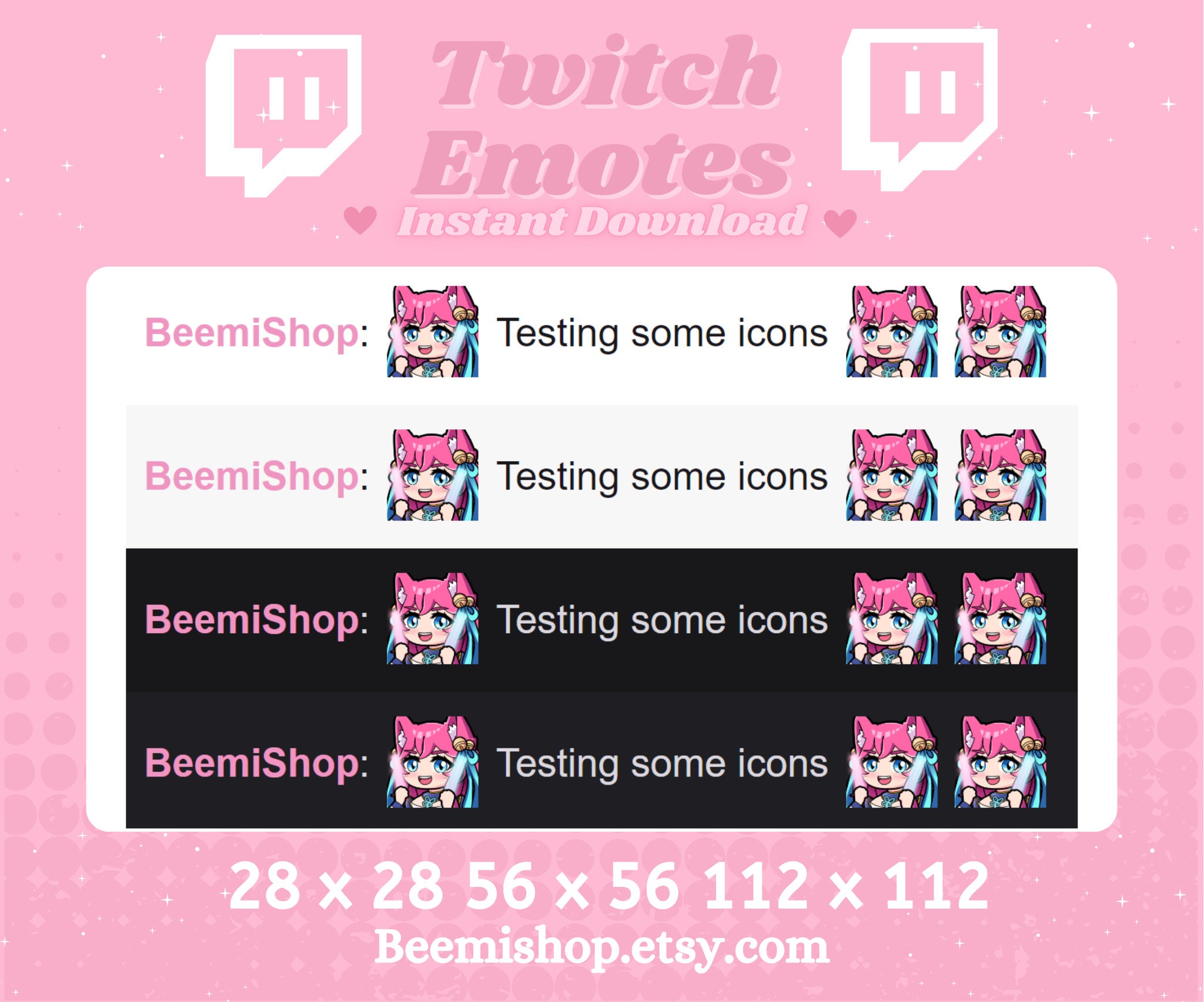 Twitch Discord Emote Cute Chibi Spirit Blossom Ahri Emotes Light Sticks ...