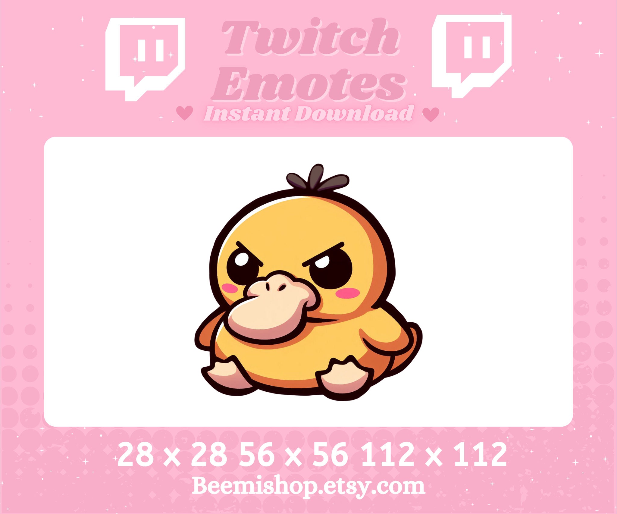 Cute Psyduck Pokemon Angry Mad Kawaii Youtube Adorable Twitch Discord ...