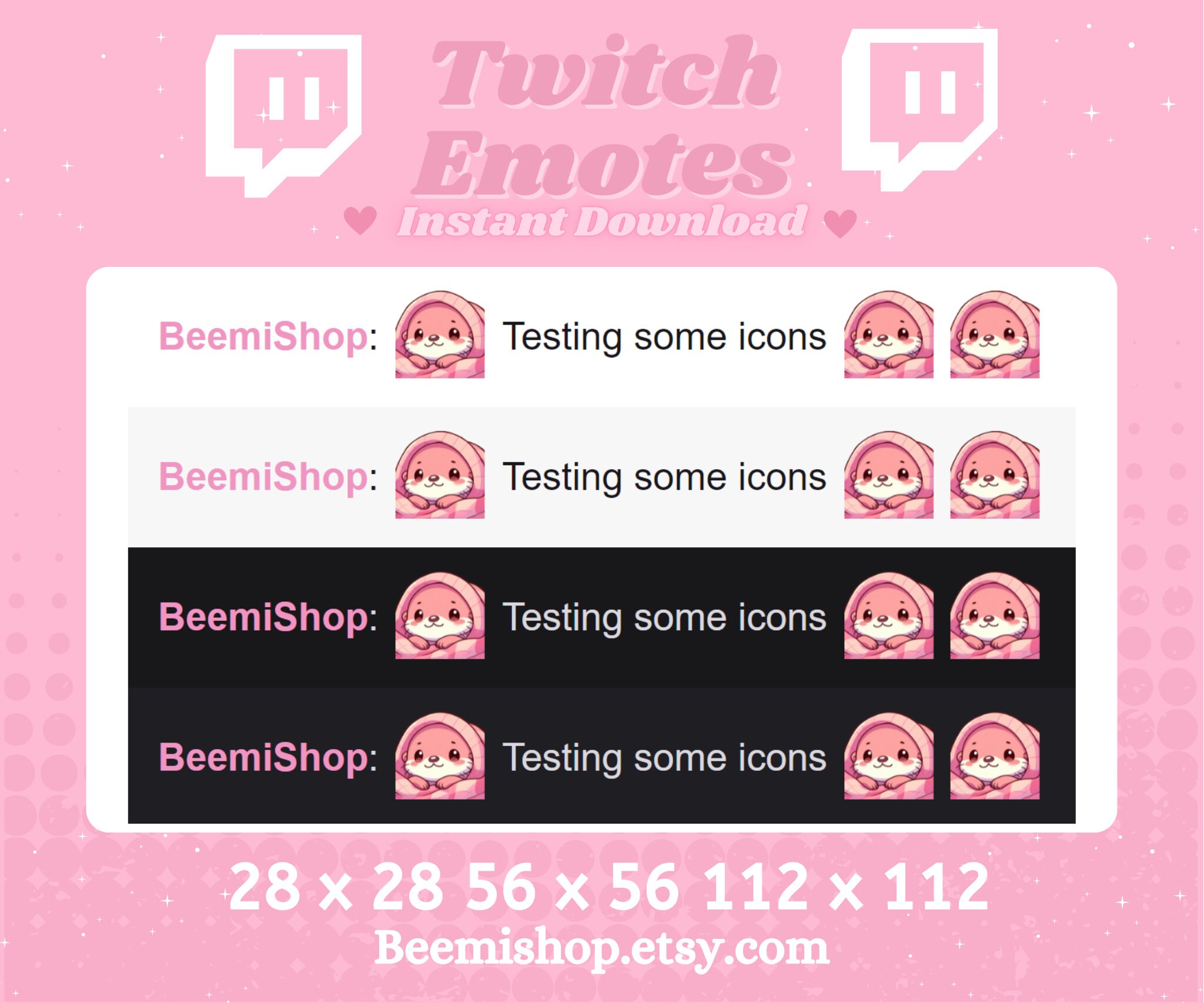 Twitch Emotes Discord Emote Pink Otter Animal Emotes Blanket Comfy ...