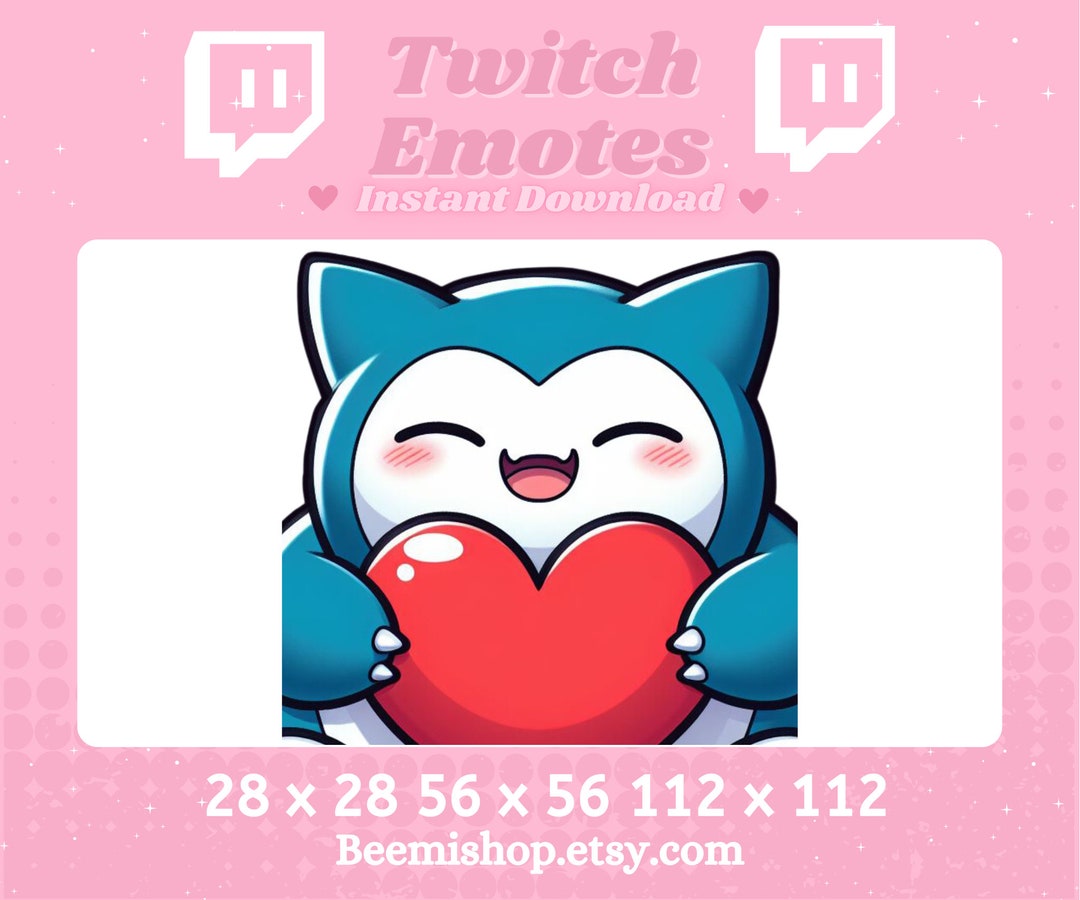 Twitch Discord Emote Cute Pokemon Snorlax Emotes Love Heart Happy ...