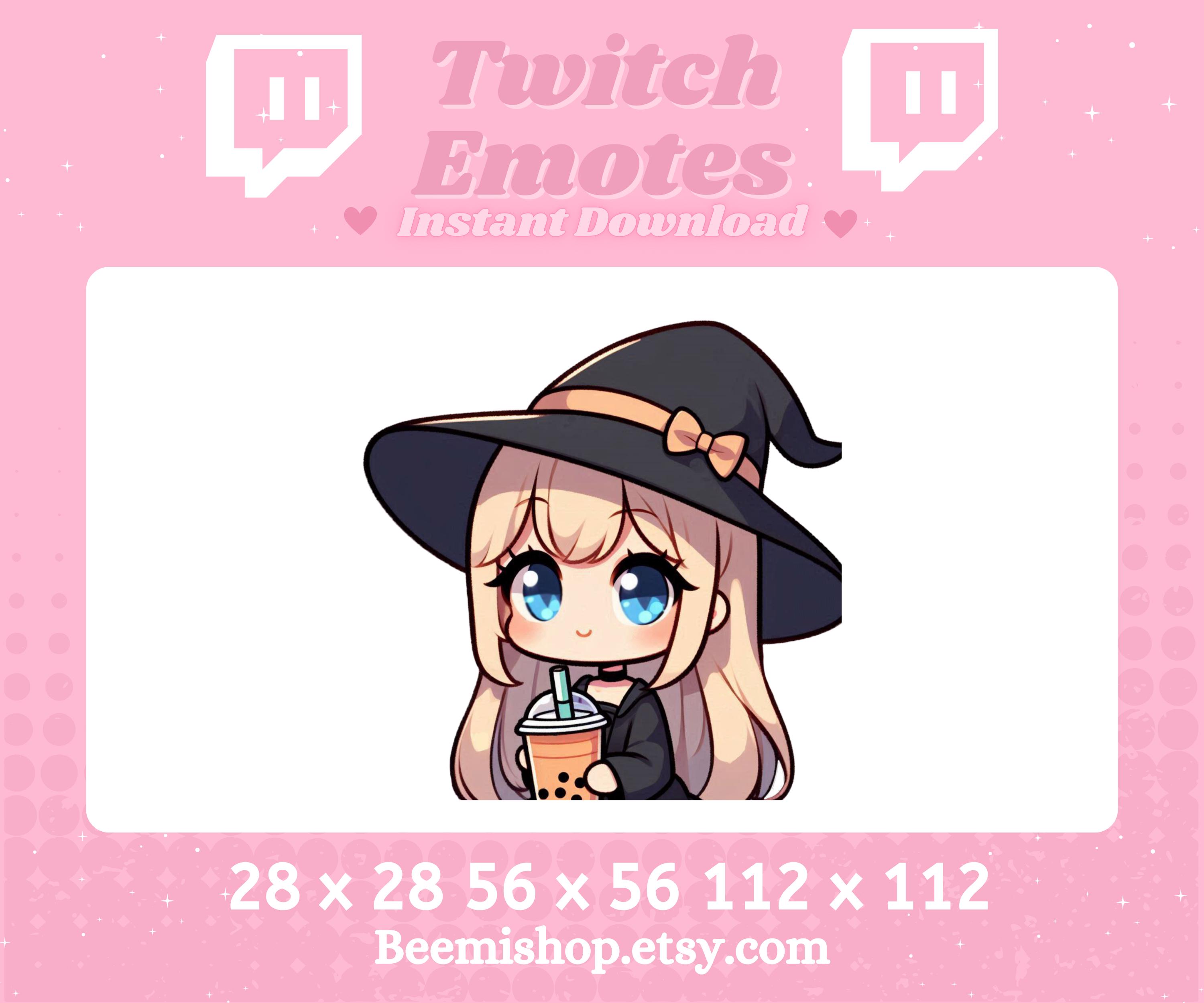 Chibi Girl Witch Drinking Boba Halloween Spooky Tea Kawaii Adorable ...